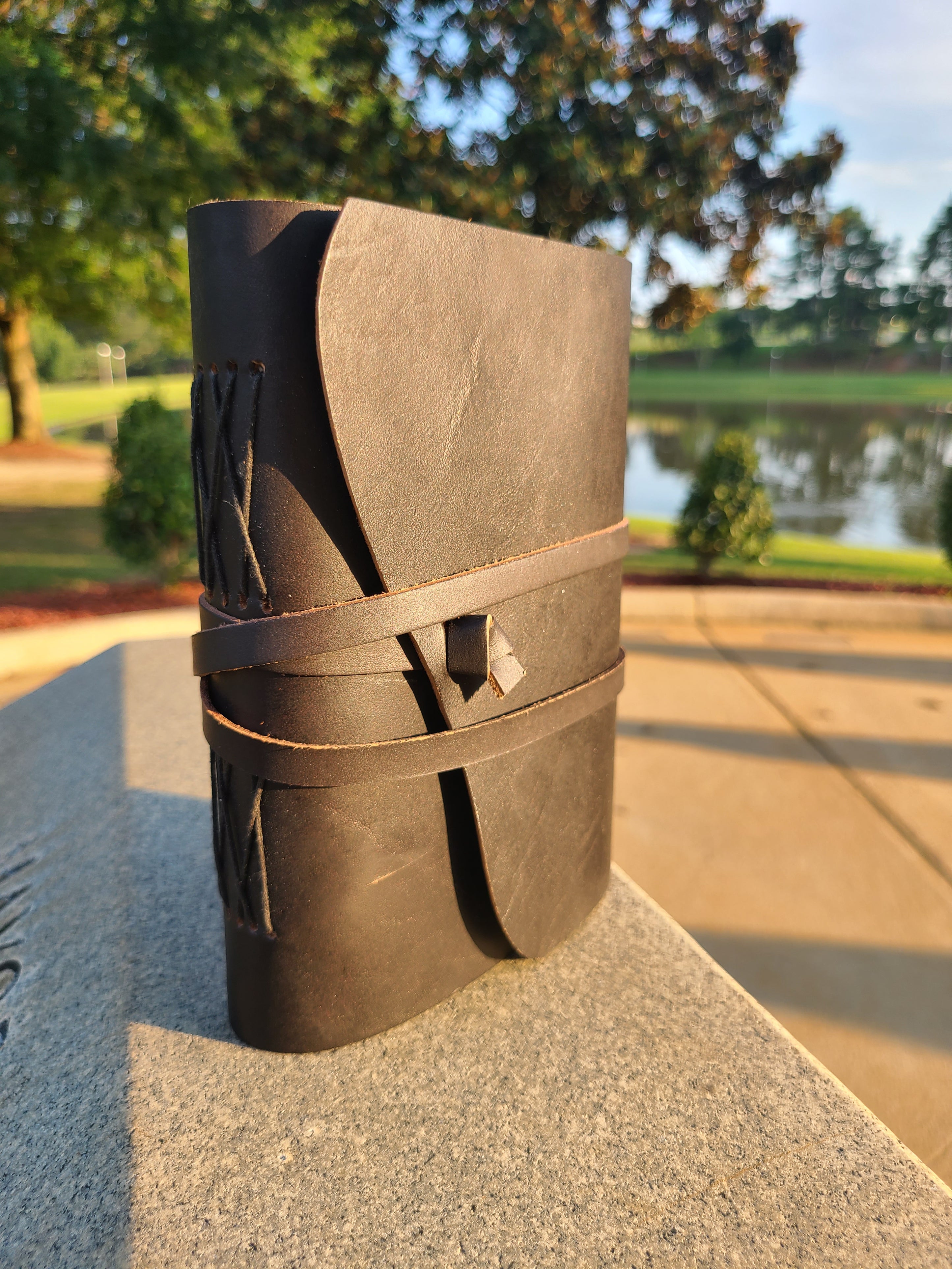 Leather Writing Journal With Leather Strap Closure | Status Co. Leather ...